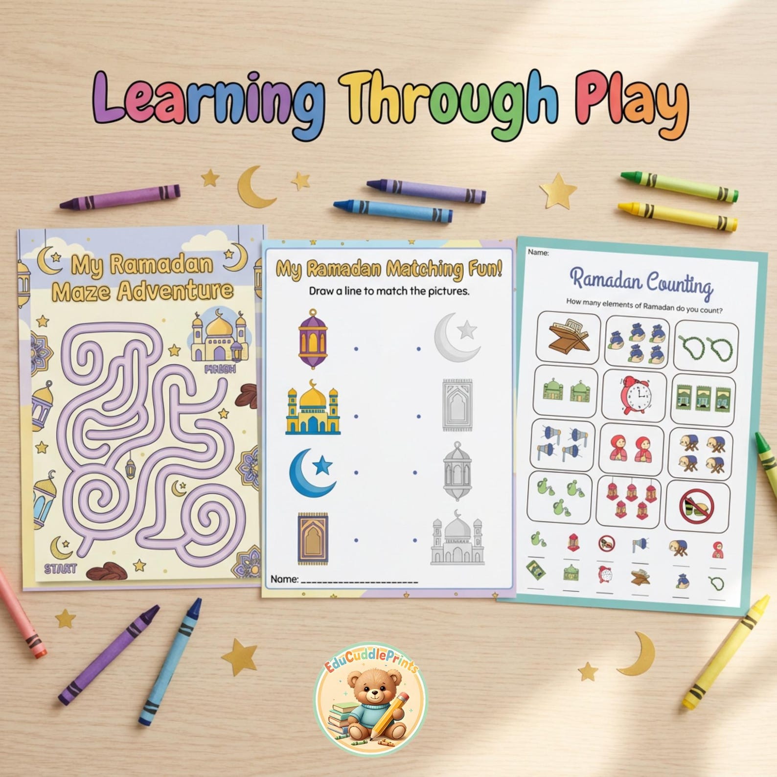 Ramadan Kids Activity Book Printable | Islamic Worksheets, Prayer ...