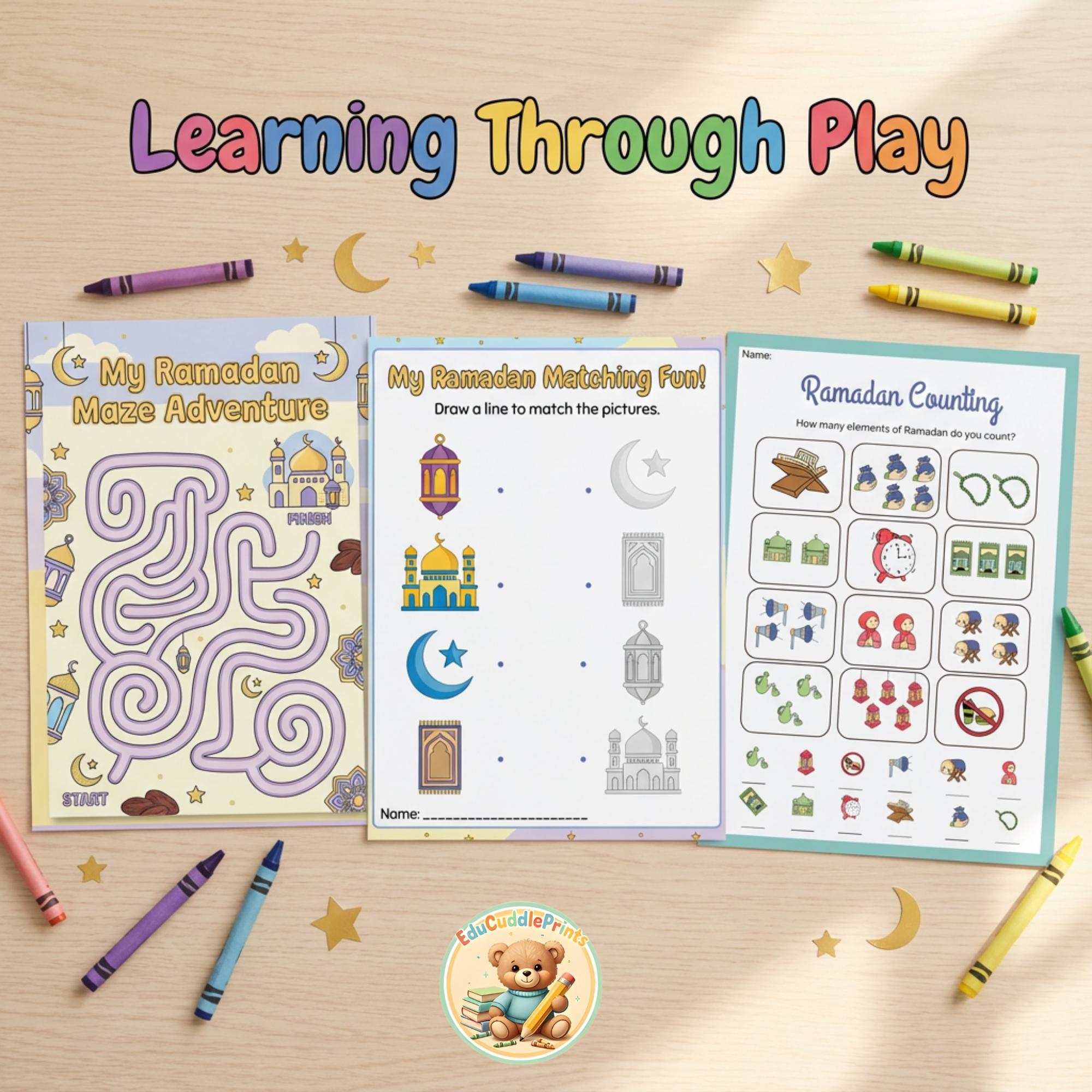 Ramadan Kids Activity Book Printable | Islamic Worksheets, Prayer ...