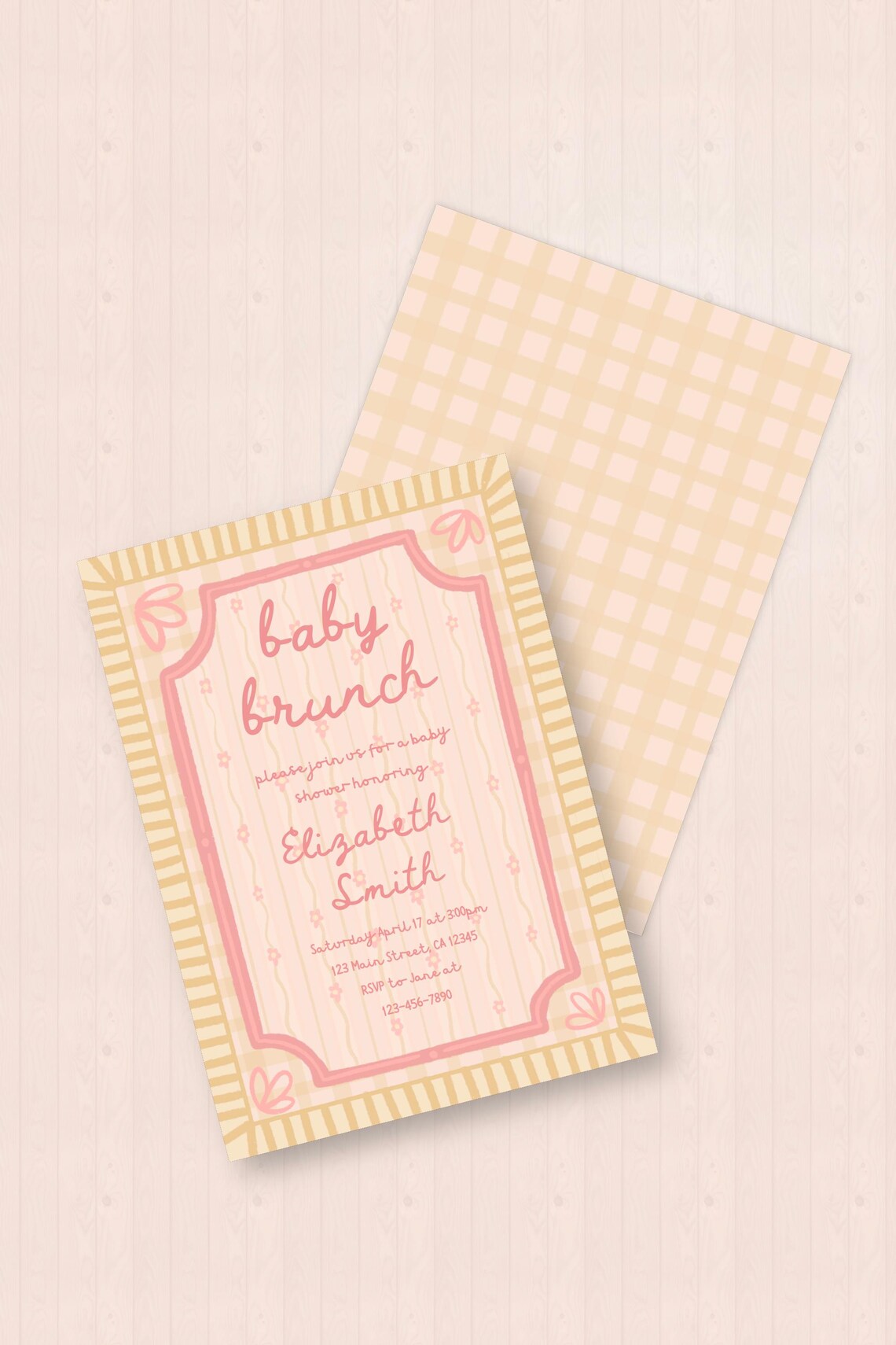 Baby Brunch Invitation: Editable Template Pancake and Waffle Theme ...