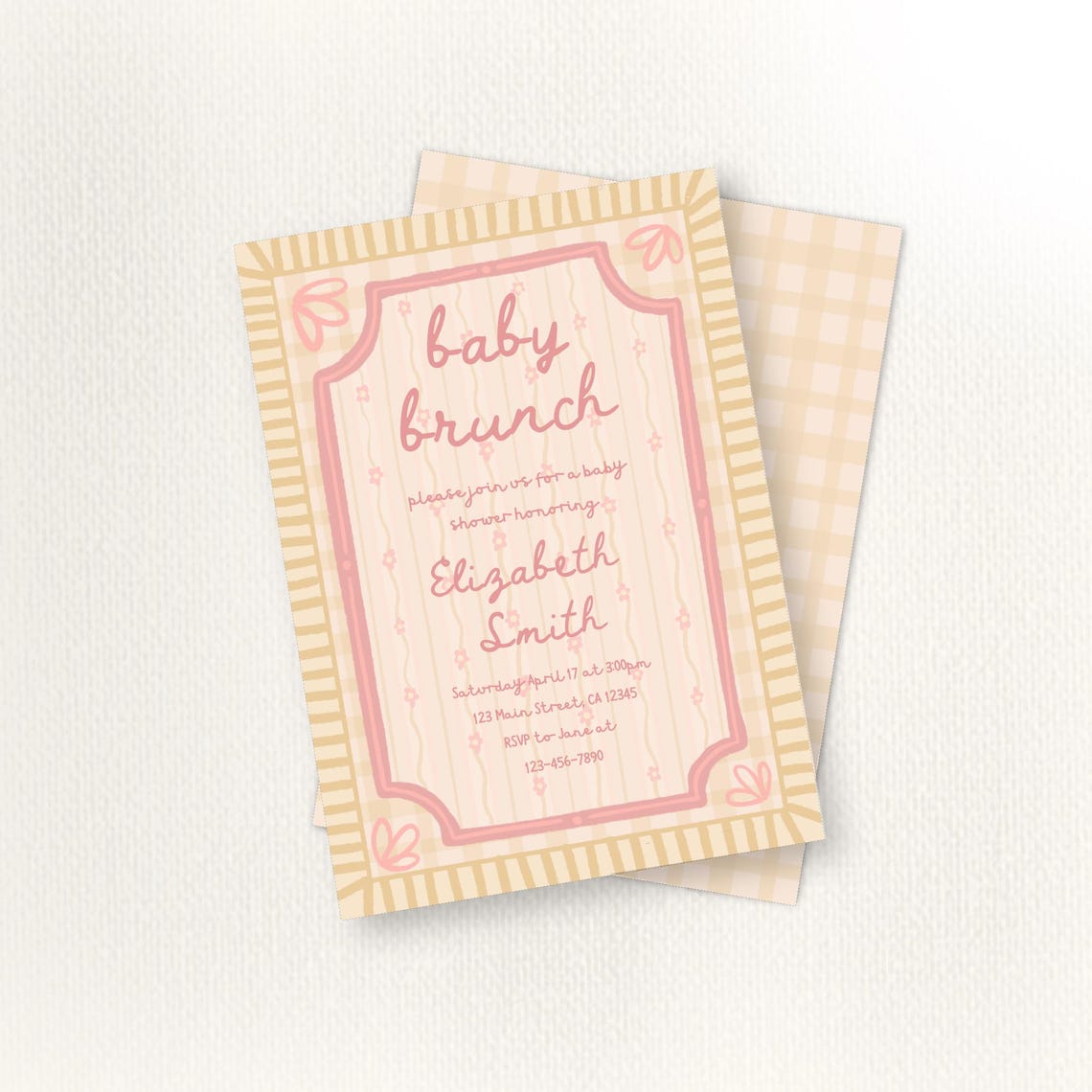 Baby Brunch Invitation: Editable Template Pancake and Waffle Theme ...