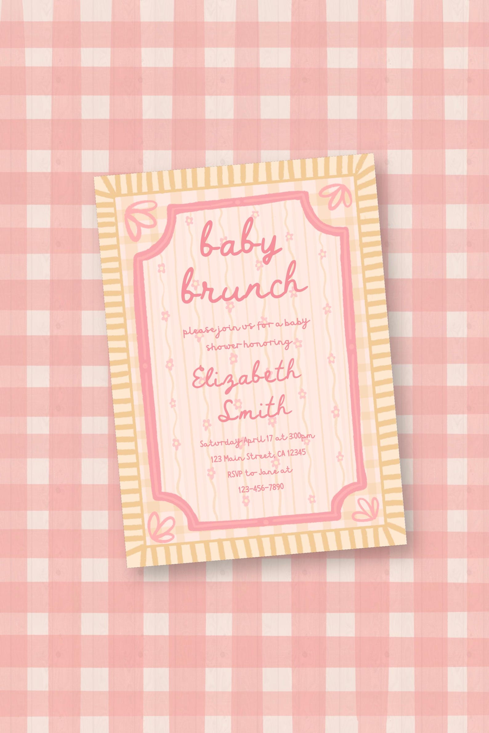 Baby Brunch Invitation: Editable Template Pancake and Waffle Theme ...
