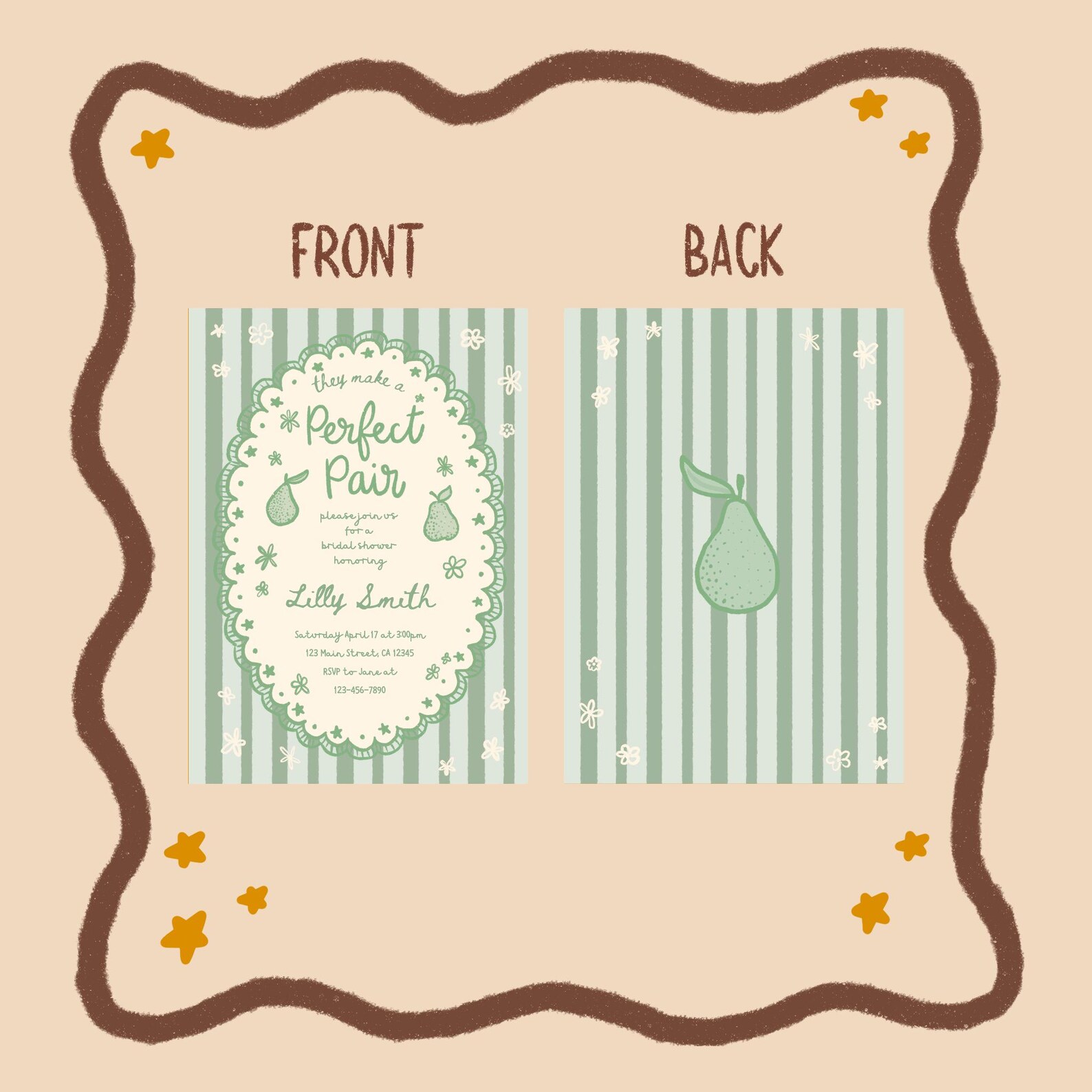 Perfect Pear Bridal Shower Invite: the Perfect Pair Engagement Party ...