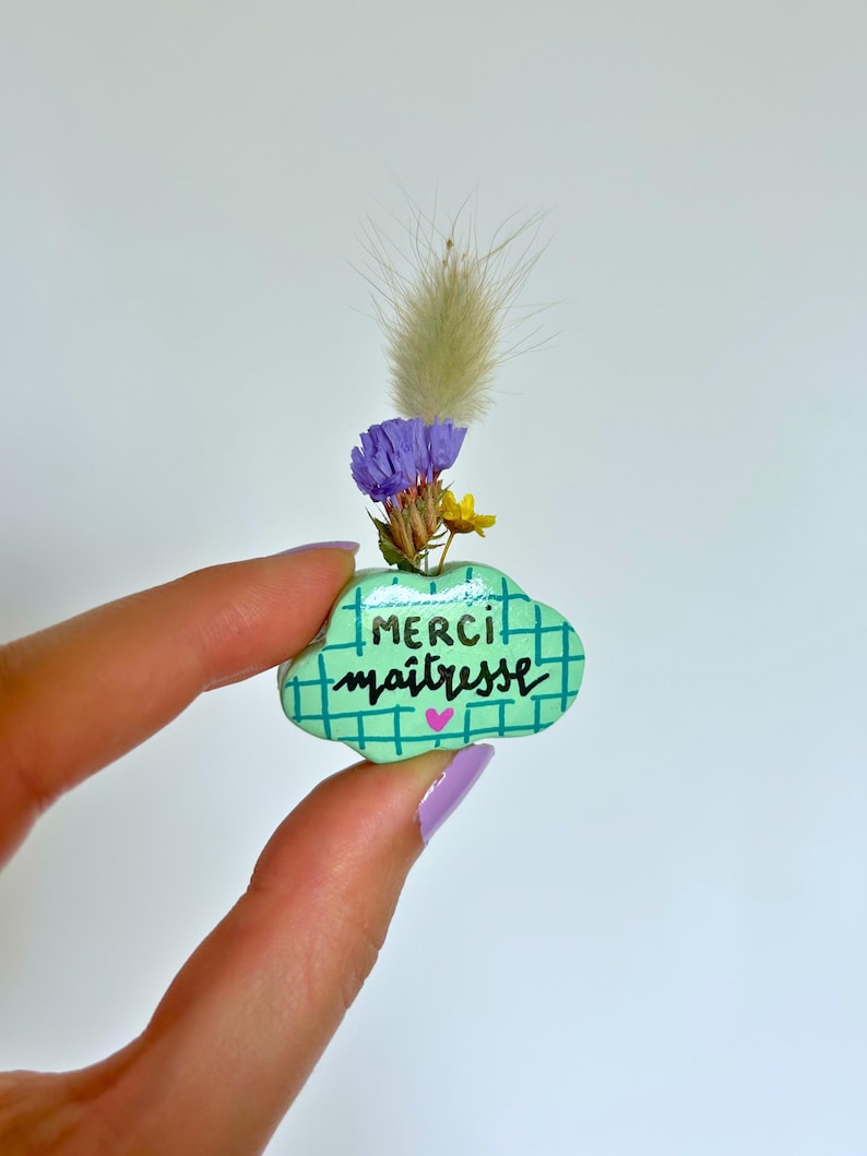 Personalized Cloud Magnet With Dried Flowers, Handmade Single-flower ...
