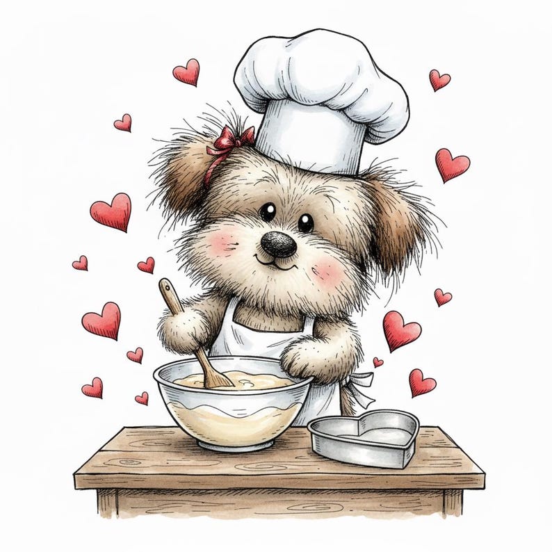 65 JPG Perros caprichosos Clipart de San Valentín / paquete de perros ...