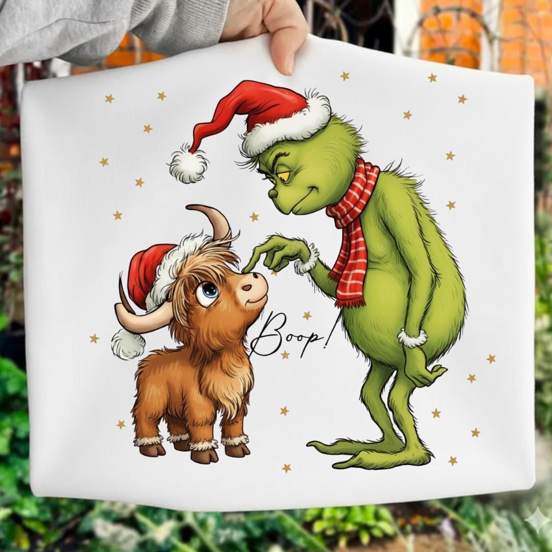 Highland Cow Christmas PNG | Western Holiday, Grinch Design (digital ...
