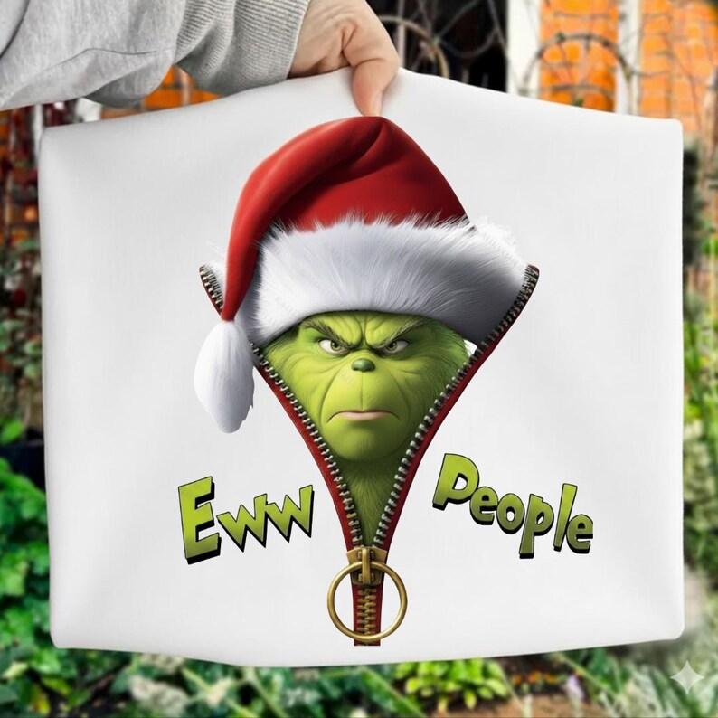 Funny Grinch Christmas T-shirt Design | Ew People PNG SVG (digital ...