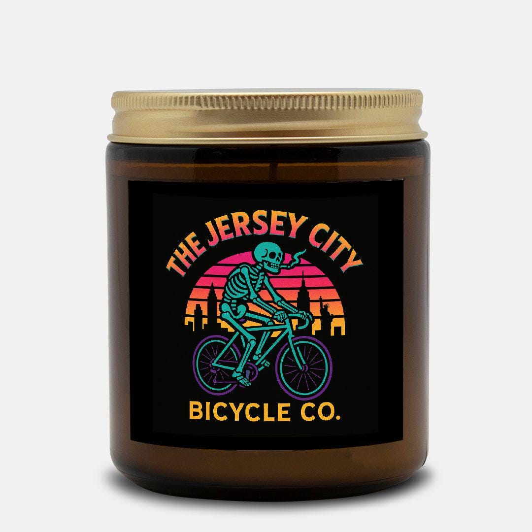 Skeleton Cyclist Candle – Oakmoss Amber Scent, Bike Lover Gift - Etsy