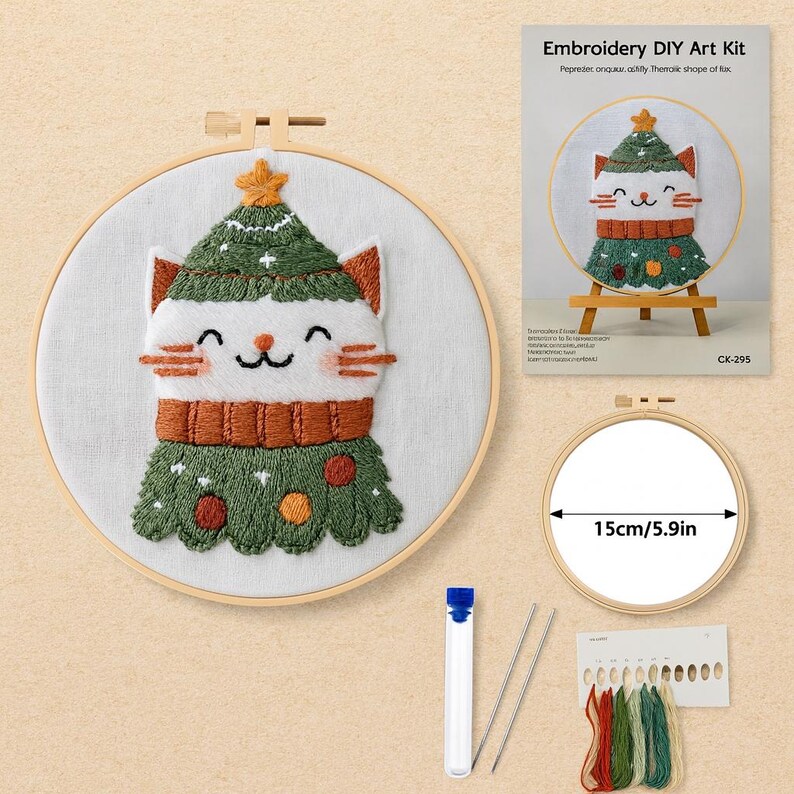 Christmas Tree Embroidery Kit: DIY Holiday Craft for Beginners - Etsy