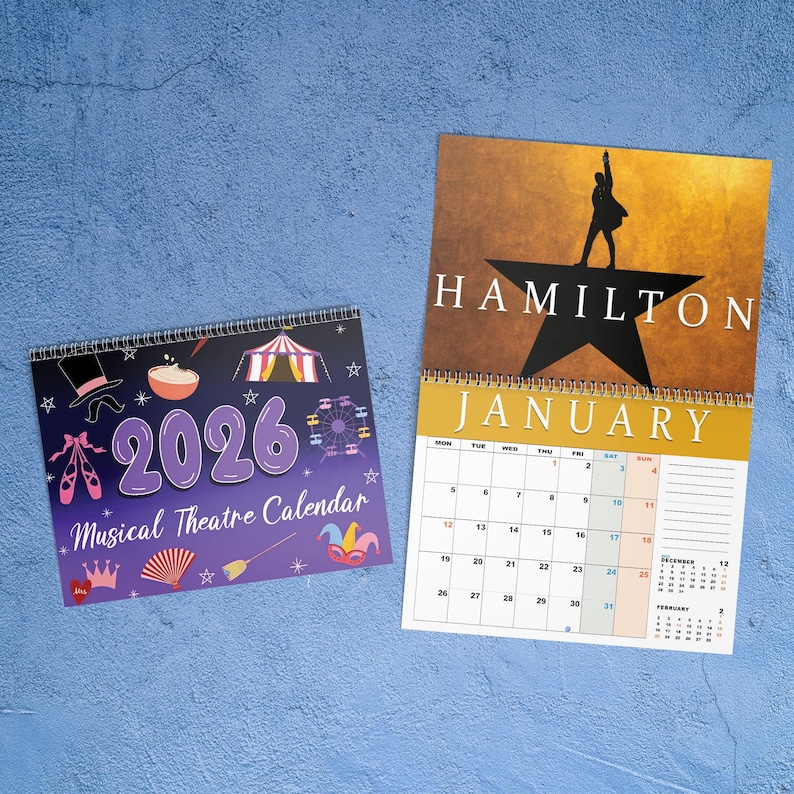 2026 Wall Calendar, Broadway Calendar, Musical Theatre Calendar Stagey ...