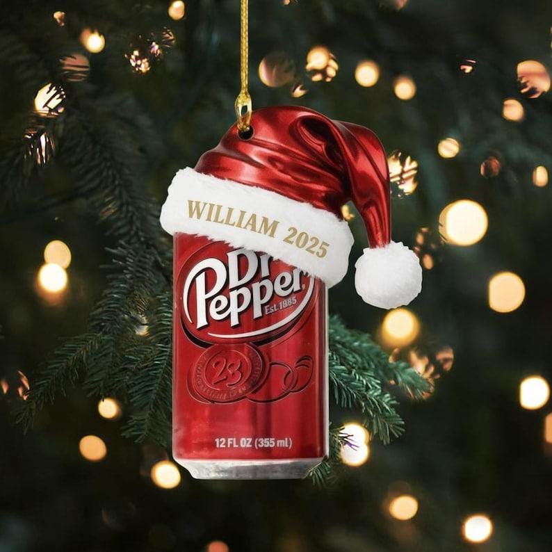 Personalized Name Dr Pepper Acrylic Christmas Ornament, Custom Dr ...