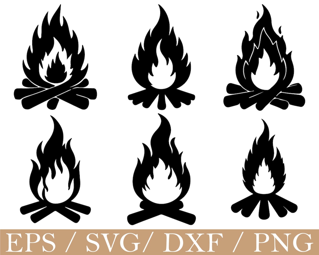 Fire Icon Svg, Fire Silhouette, Dxf, Png - Etsy