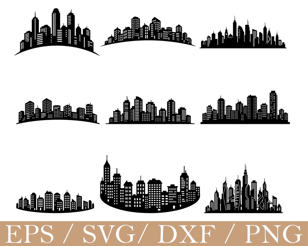 Apartment Skyline Svg, Skyline Silhouette, Dxf, Png - Etsy