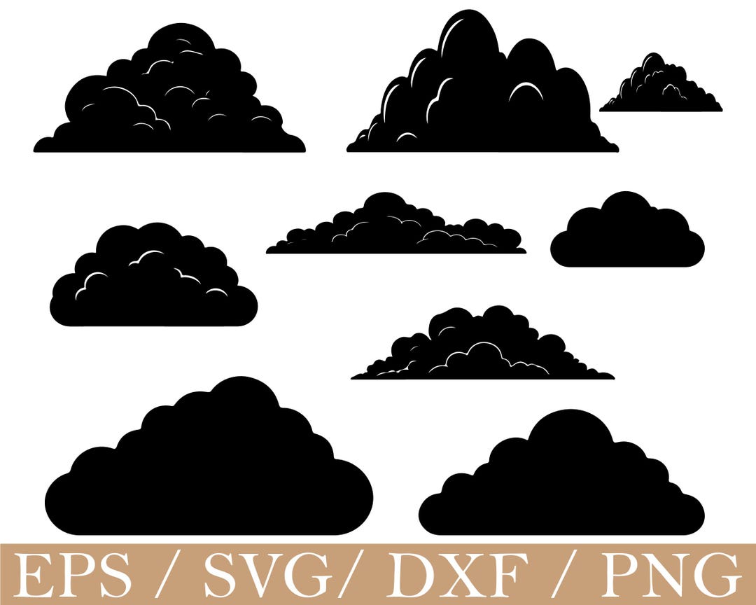 Cloud Svg, Cloud Silhouette, Dxf, Png - Etsy