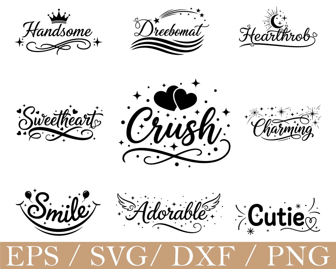 Crush Typography Svg, Dxf, Png - Etsy