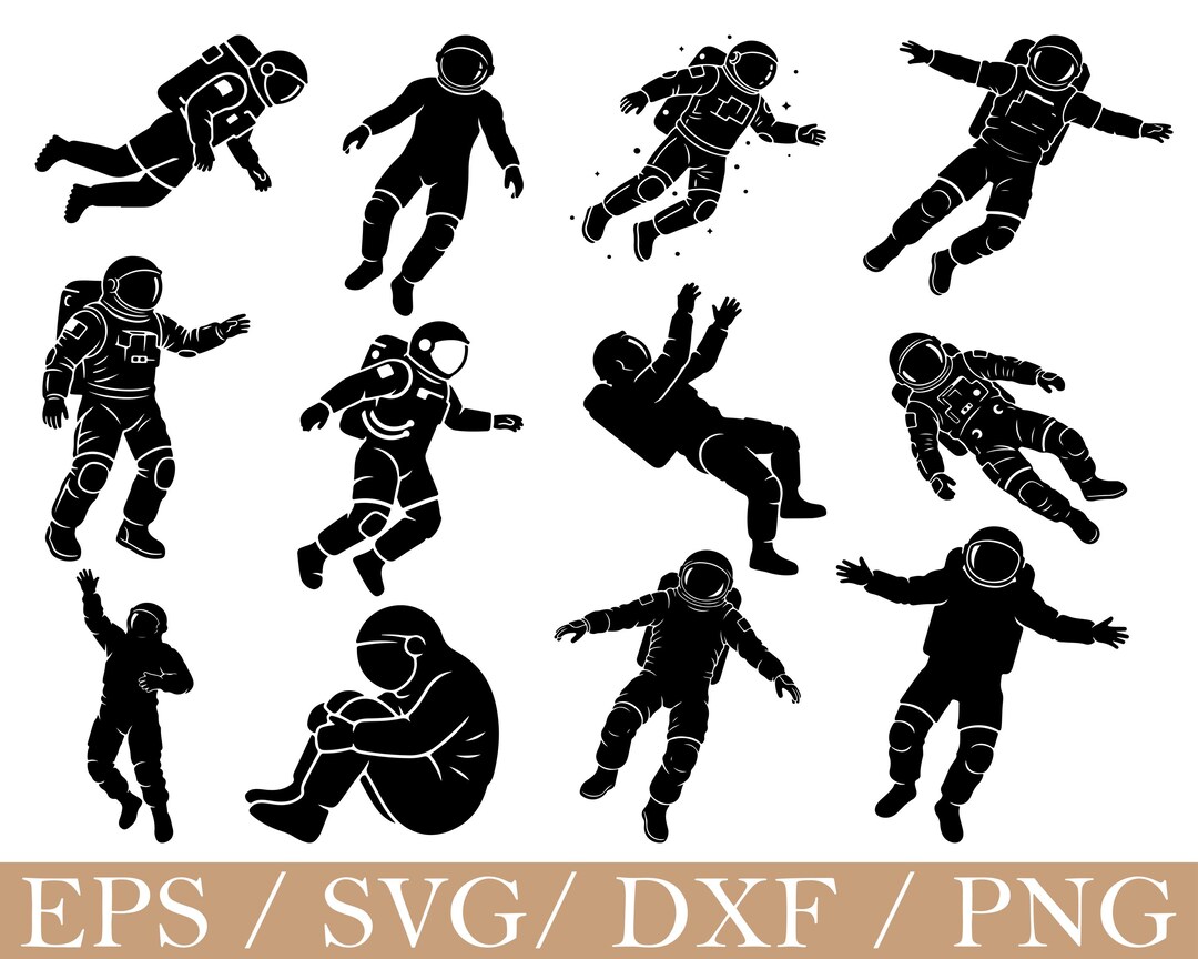 Astronaut Floating Svg, Astronaut Silhouette, Dxf, Png - Etsy