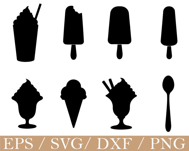 Ice Cream Svg, Ice Cream Silhouette, Dxf, Png - Etsy