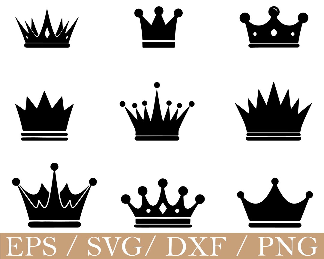 Crown Icon Svg, Crown Silhouette, Dxf, Png - Etsy