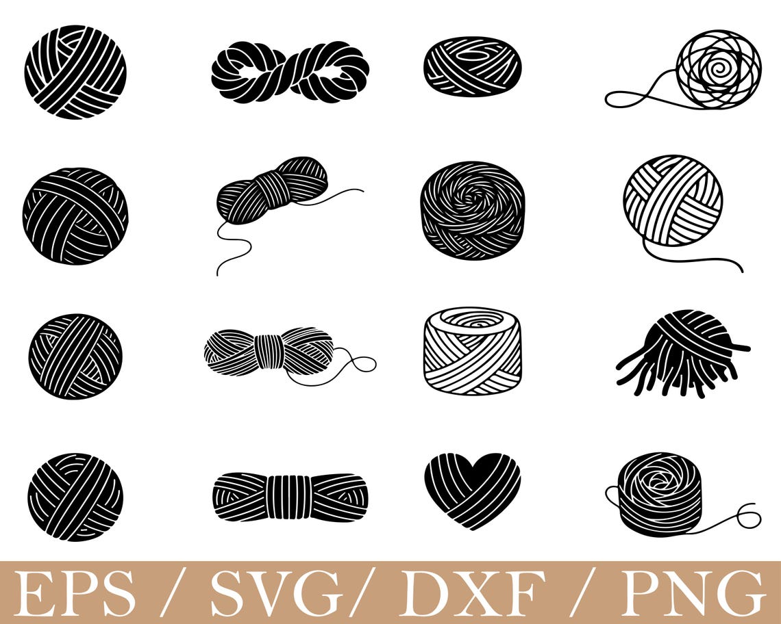 Yarn Svg, Yarn Silhouette, Dxf, Png - Etsy