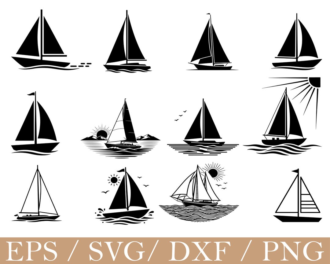 Sailboat Svg, Sailboat Silhouette, Dxf, Png - Etsy Australia
