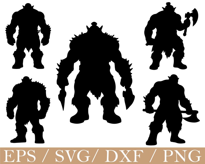 Orc Character Svg, Orc Silhouette, Dxf, Png - Etsy