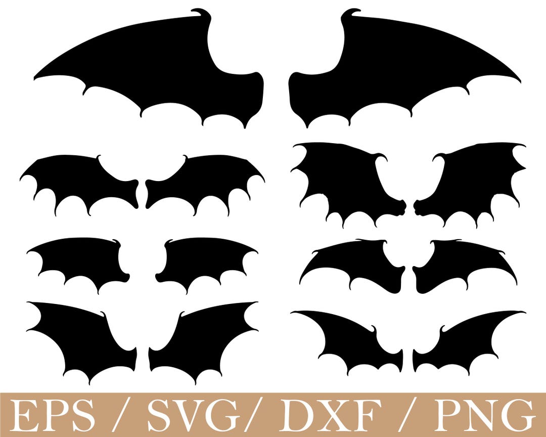 Dragon Wings Svg, Dragon Wings Silhouette, Dxf, Png - Etsy