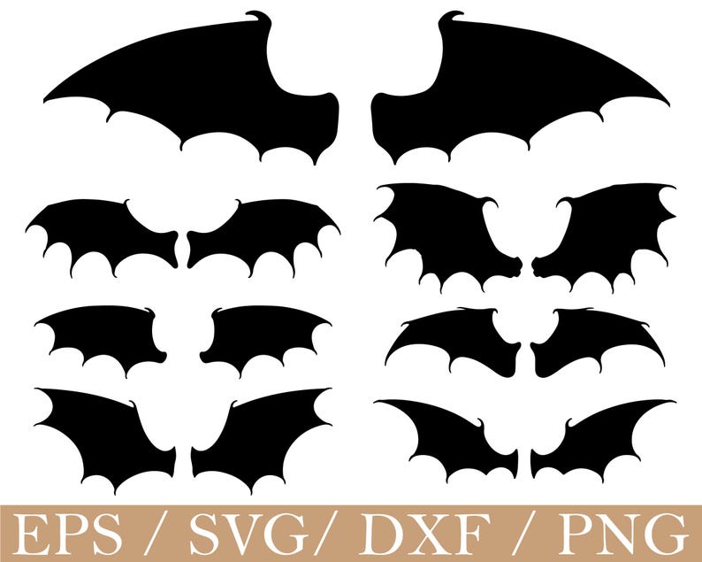 Dragon Wings Svg, Dragon Wings Silhouette, Dxf, Png - Etsy