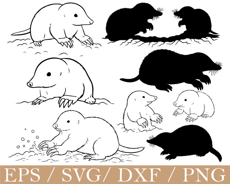 Mole Rat Svg, Mole Rat Silhouette, Dxf, Png - Etsy