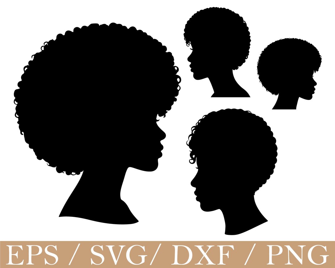 Black Woman Profile Svg, African Woman Profile Silhouette, Dxf, Png - Etsy