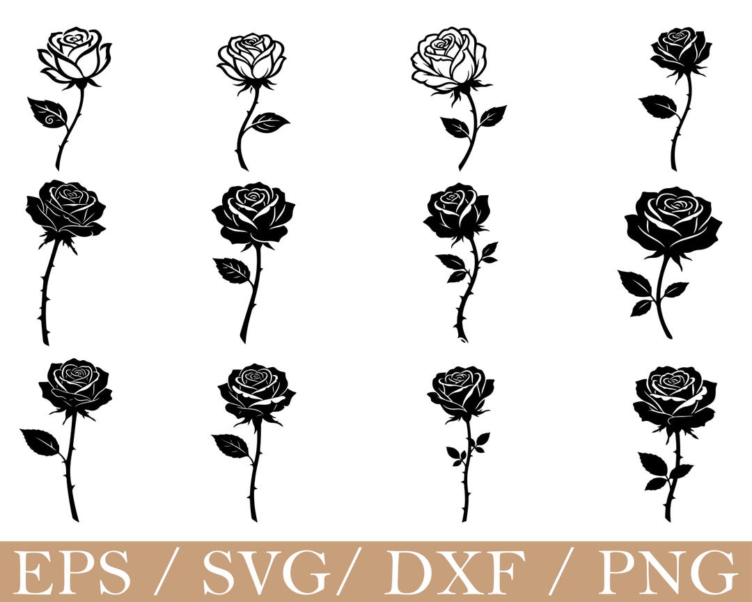 Rose Flower Svg, Dxf, Png - Etsy