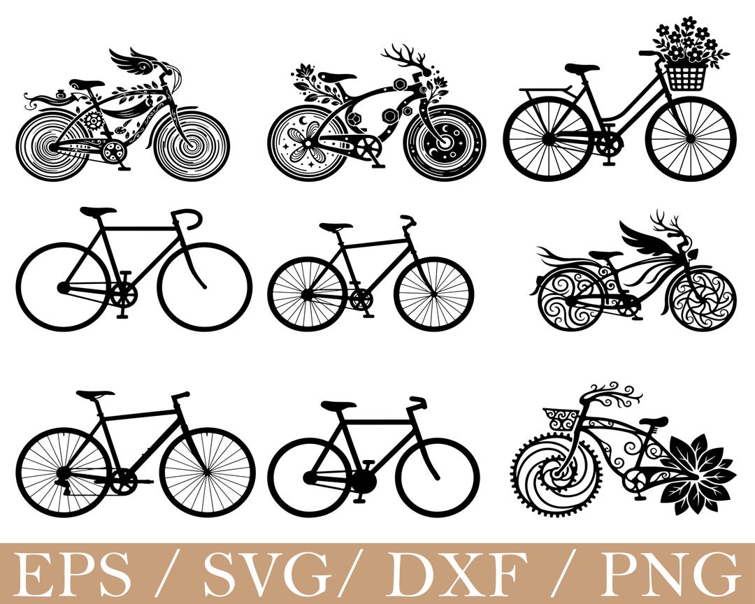 Bicycle Svg, Bicycle Silhouette, Dxf, Png - Etsy