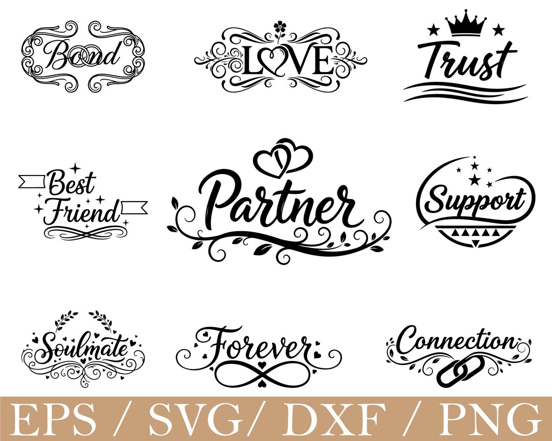 Partner Typography Svg, Dxf, Png - Etsy