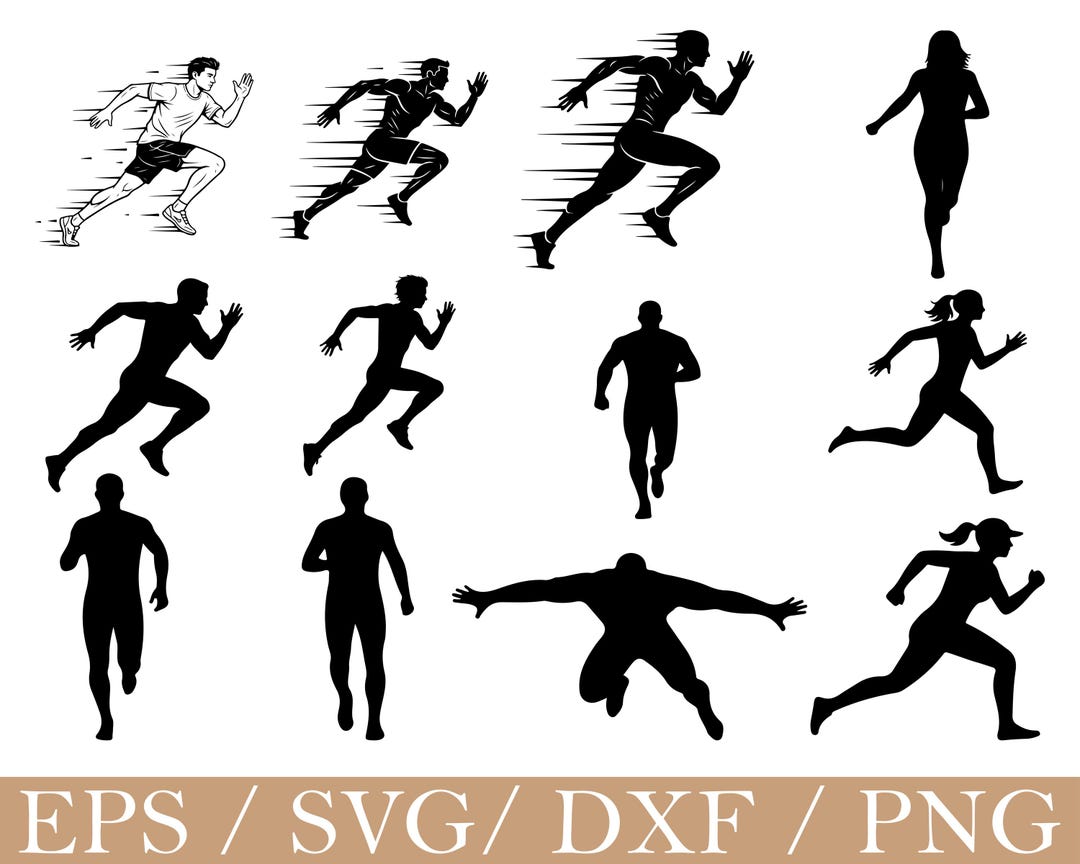 Runners Svg, Runner Silhouette, Dxf, Png - Etsy