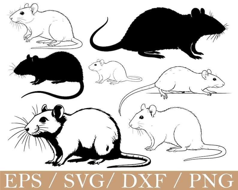 Rat Svg, Rat Silhouette, Dxf, Png - Etsy
