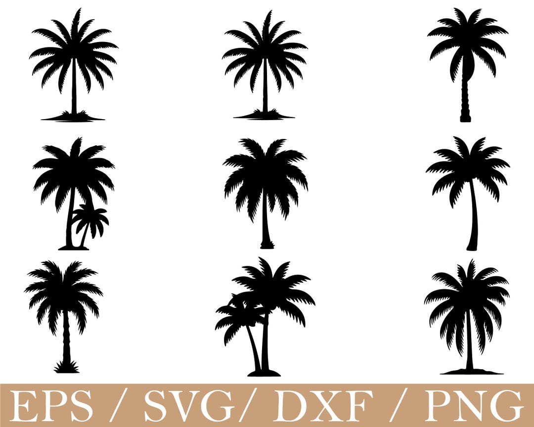 Palm Tree Svg, Palm Tree Silhouette, Dxf, Png - Etsy