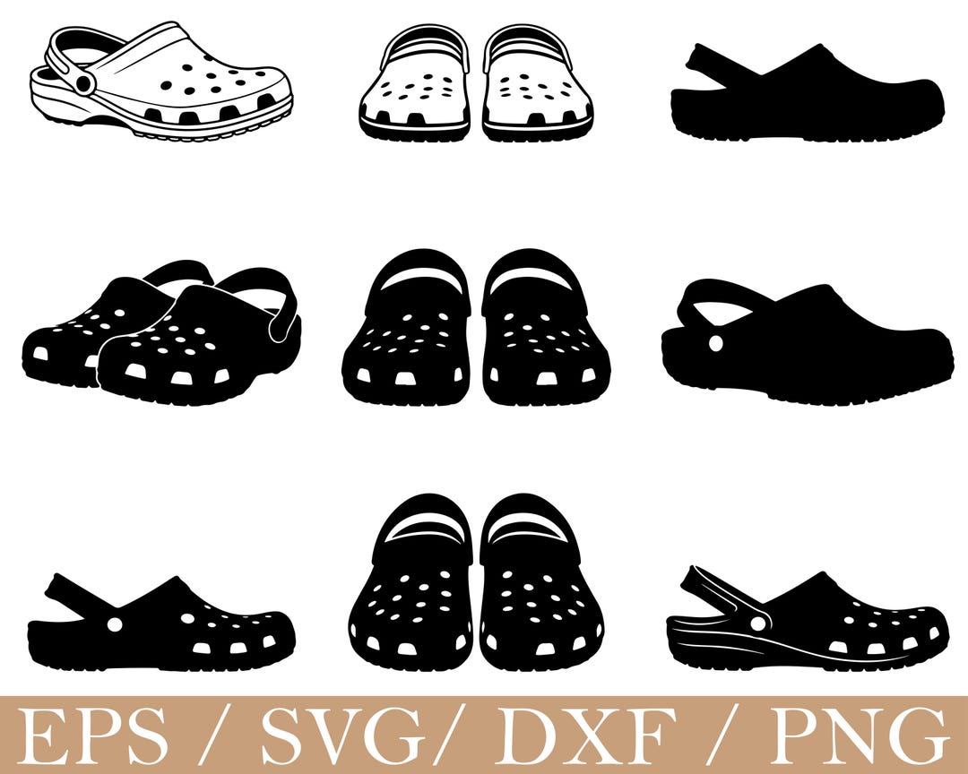 Crocs Shoes Svg, Crocs Silhouette, Dxf, Png - Etsy Australia