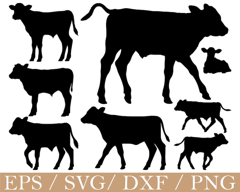 Cow Calf Svg, Calf Silhouette, Dxf, Png - Etsy