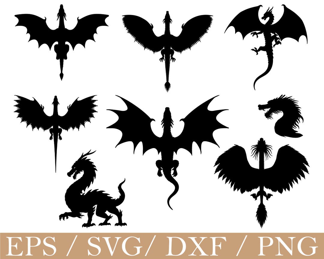 Dragon Svg, Dragon Silhouette, Dxf, Png - Etsy