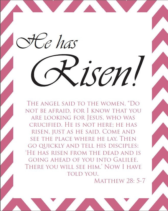 Items similar to Easter Printable He Has Risen Chevron 8x10 on Etsy