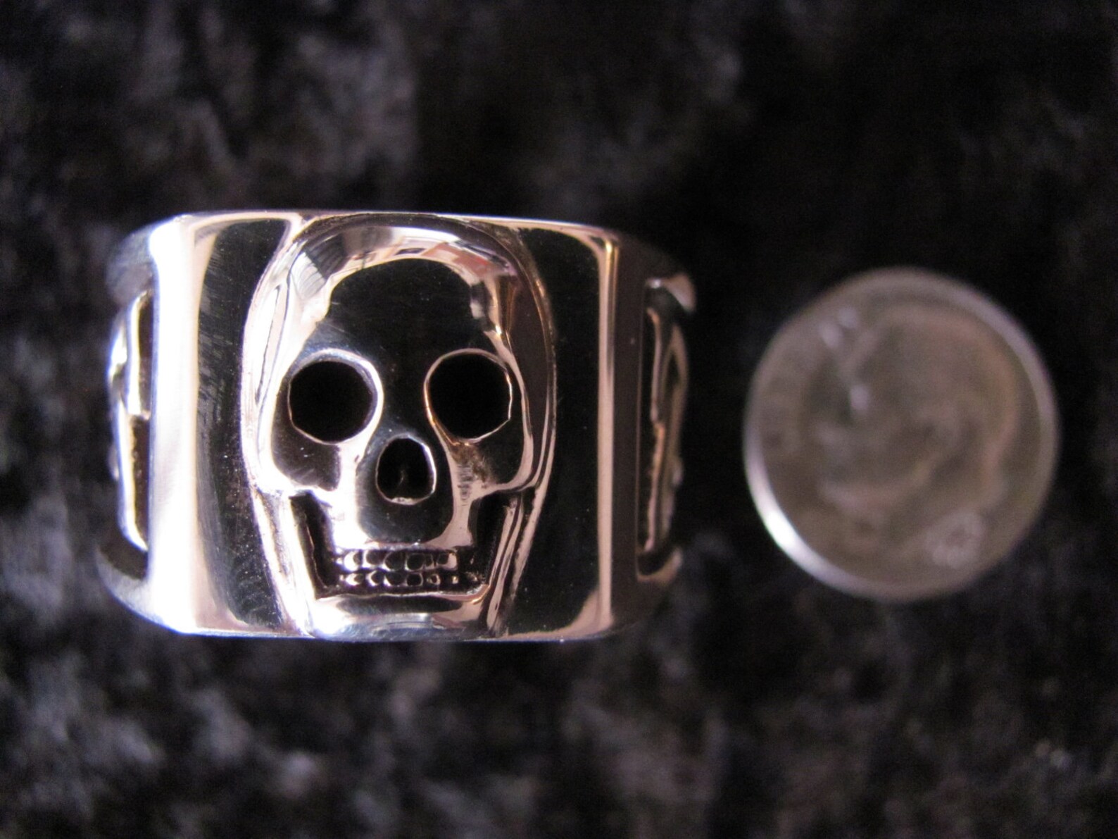 Solid Sterling Silver Skull Ring - Etsy