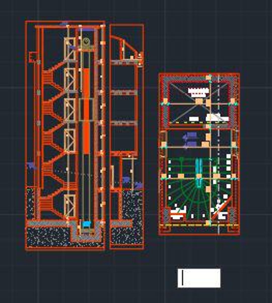 Stair Plan Section and Elevation Drawings Single Autocad DWG File - Etsy