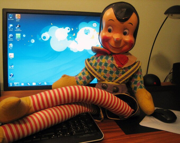 Mid 1940s Vintage Pinocchio Looking Doll Composition Face Soft Body ...