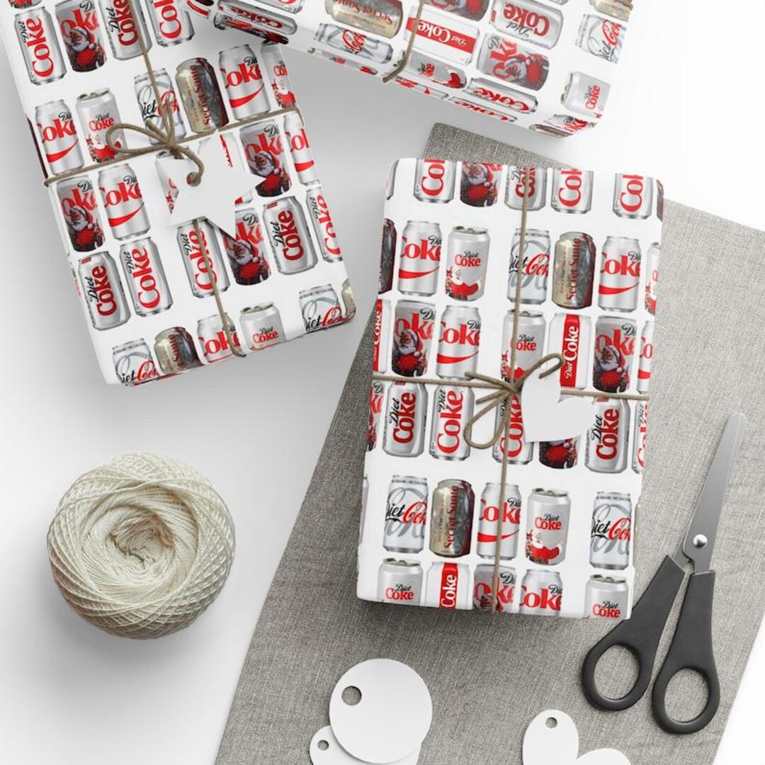 Vintage Diet Coke Christmas Wrapping Paper, Diet Coke Gift Wrap, Funny ...