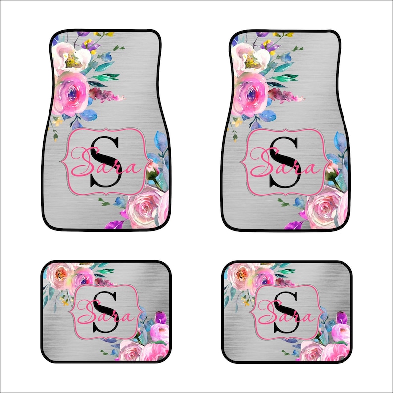 Monogram Car Floor Mats Front Car Mats Rear Car Mat Custom Car - Etsy