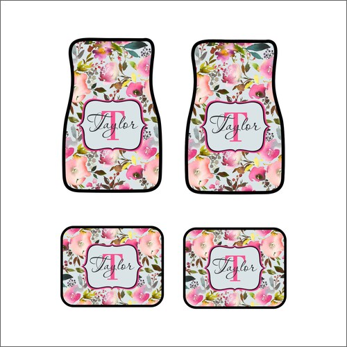 Custom Monogram Car Floor Mats Front Car Mats Rear Mat - Etsy