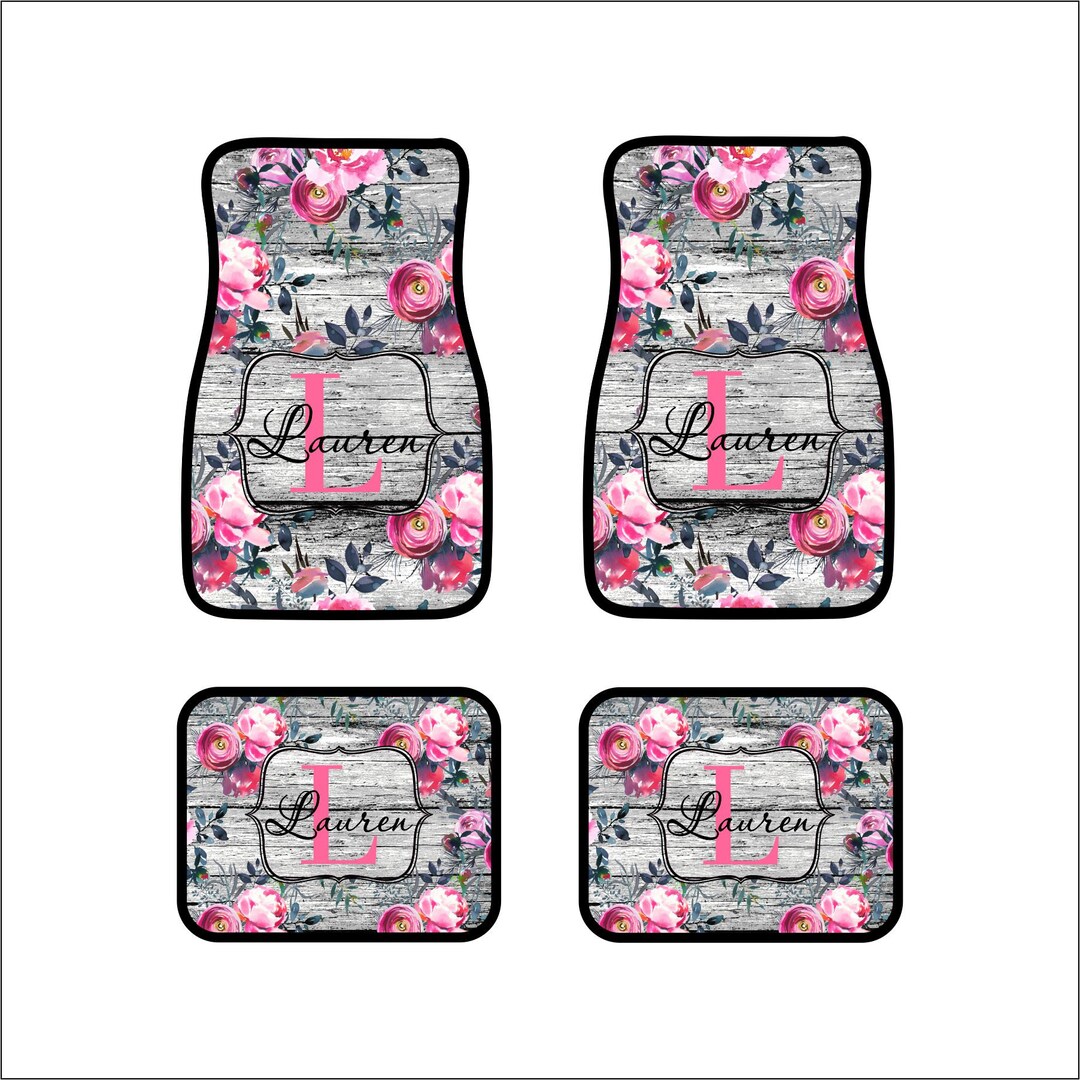 Monogram Car Floor Mats Front Car Mats Rear Car Mat Custom Personalized ...