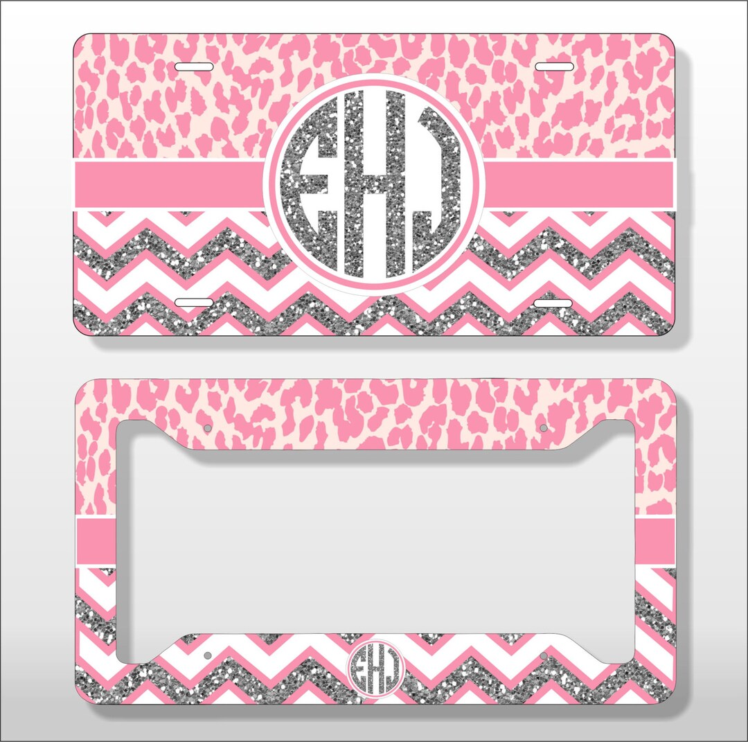 Monogram License Plate With Matching Key Chain - Personalized - Licence ...