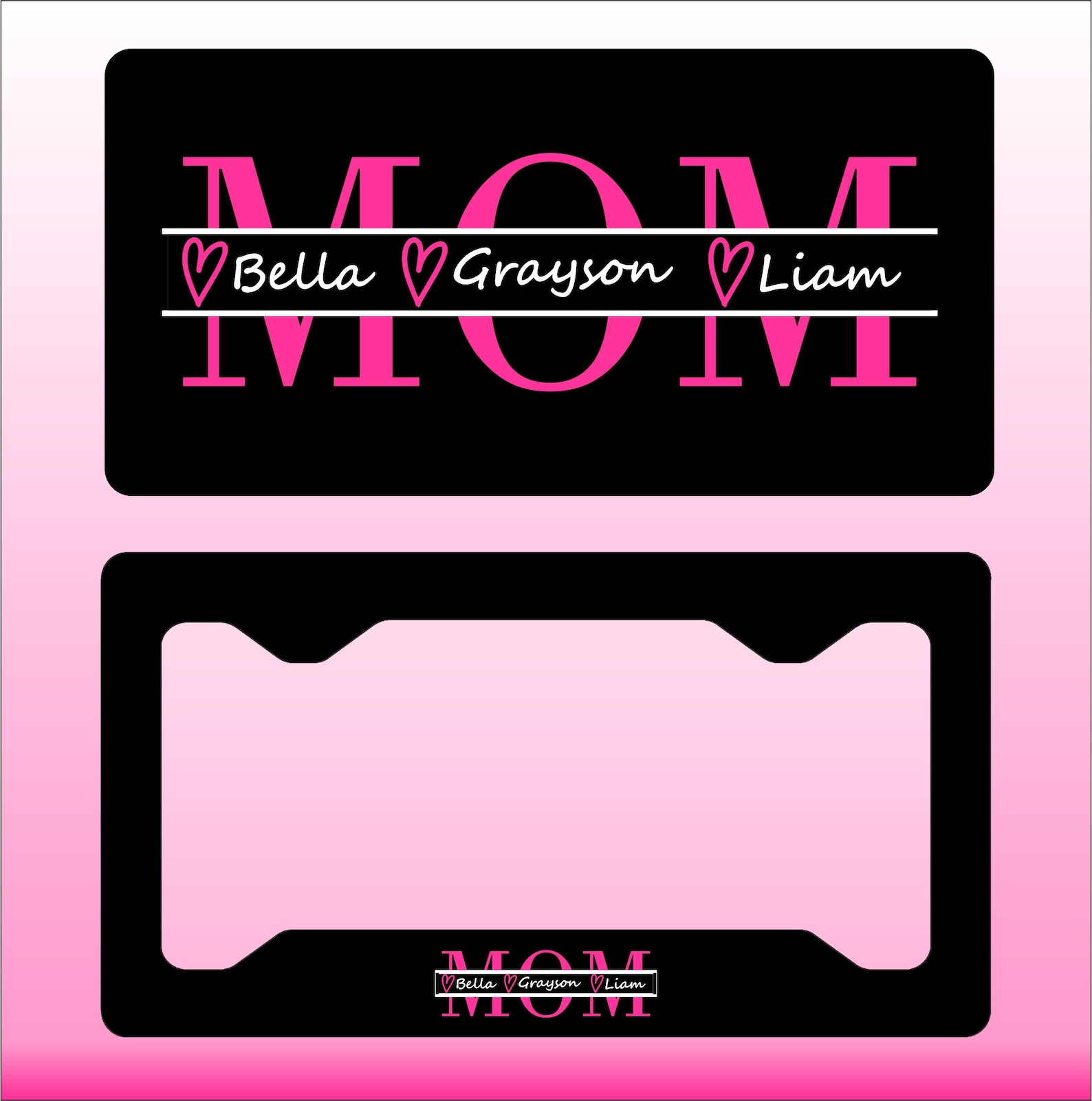 Custom Mom Mama With Kid Name License Plate - Personalized - Custom ...