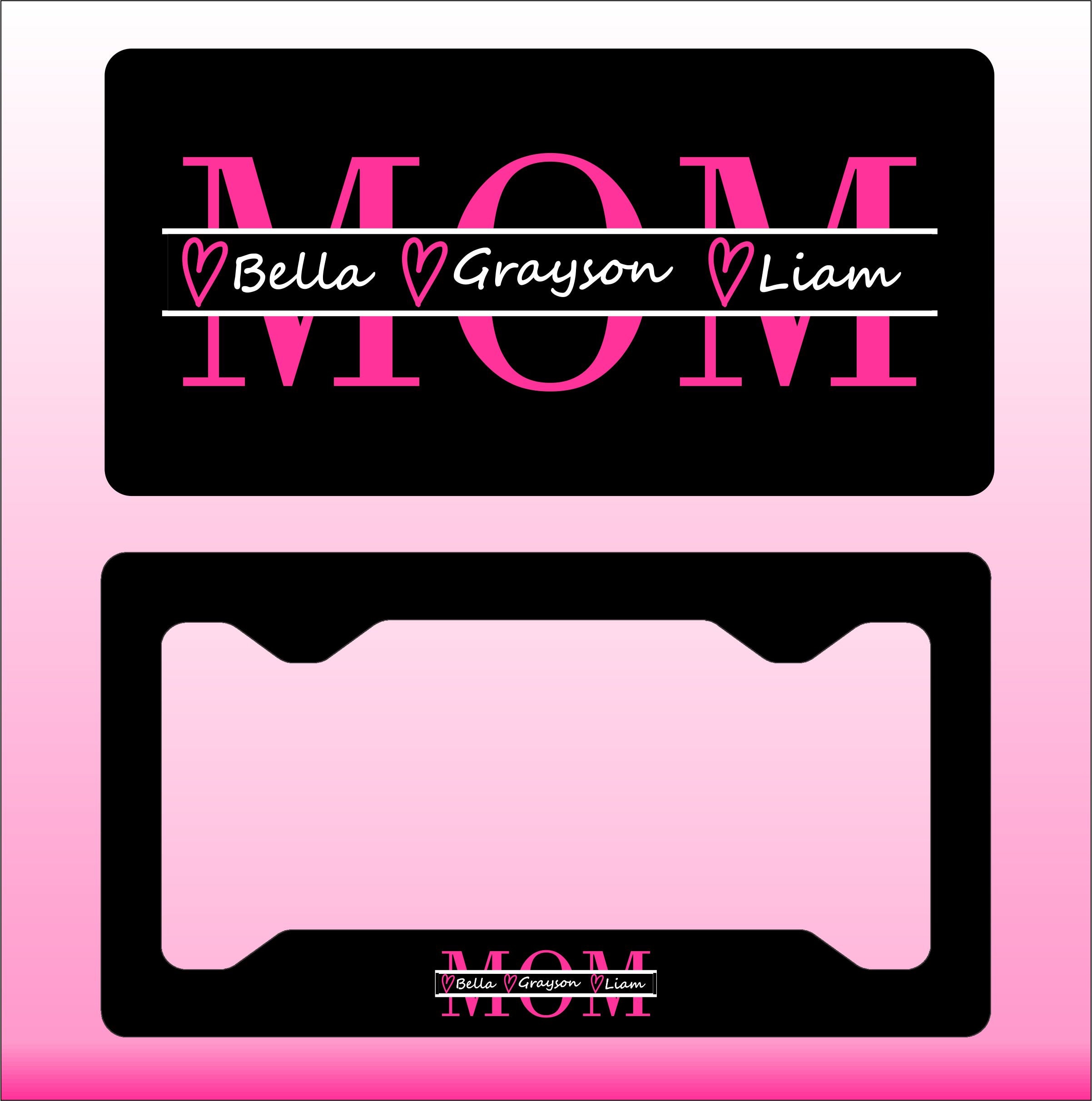 Custom Mom Mama With Kid Name License Plate - Personalized - Custom ...