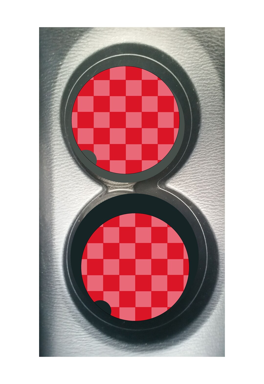 Personalized Checkerboard Ceramic Sandstone Car Coasters Set of Two ...
