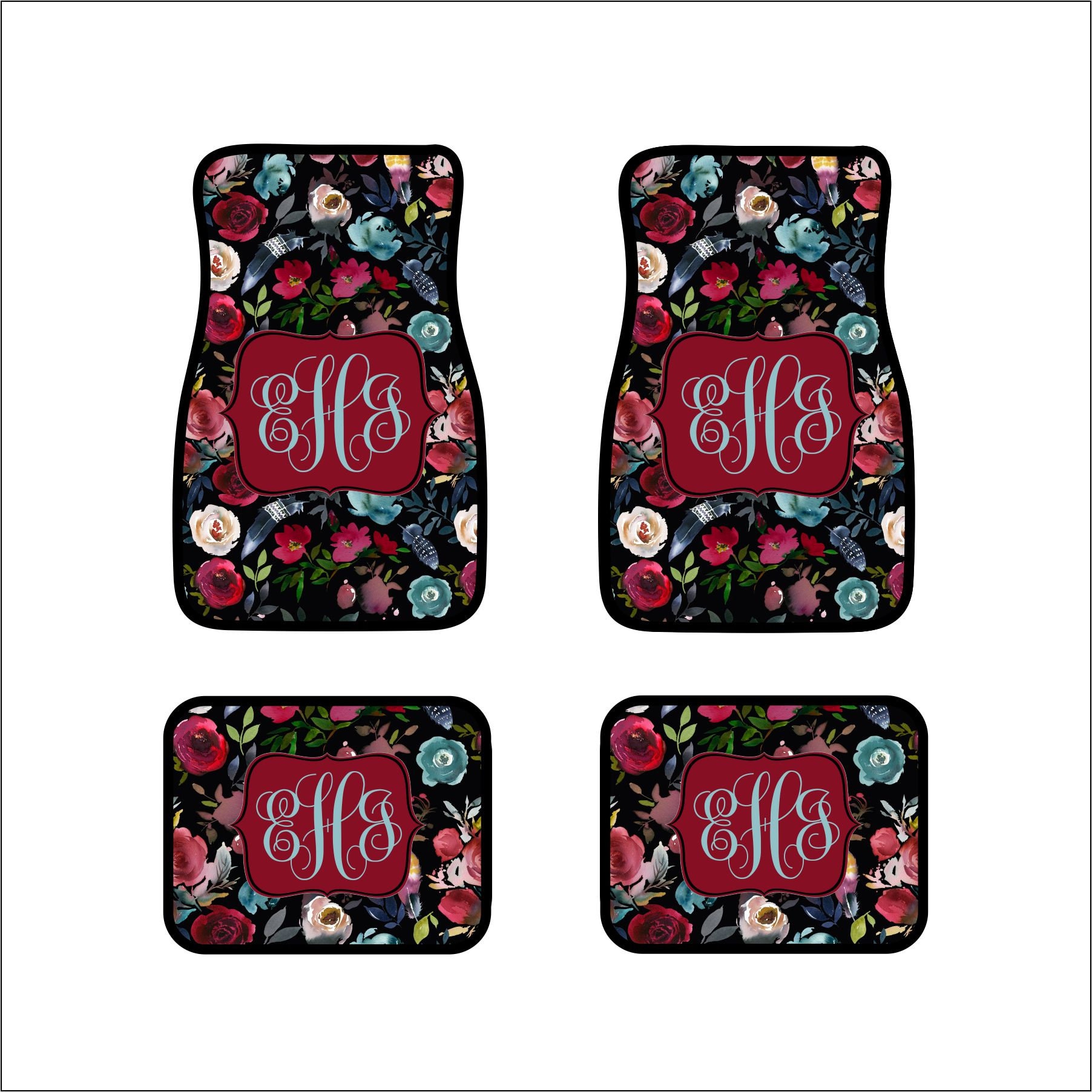 Monogram Car Floor Mats Front Car Mats Rear Car Mat Custom Car - Etsy UK